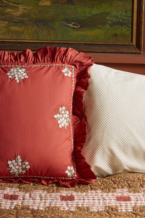 Lily Embroidered Ruffled Pillow – The Six Bells