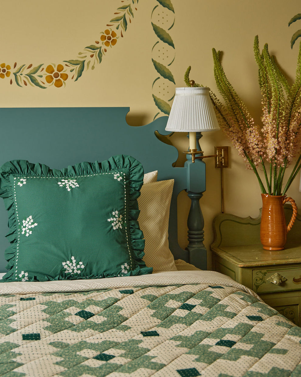 Lily Embroidered Ruffled Pillow – The Six Bells