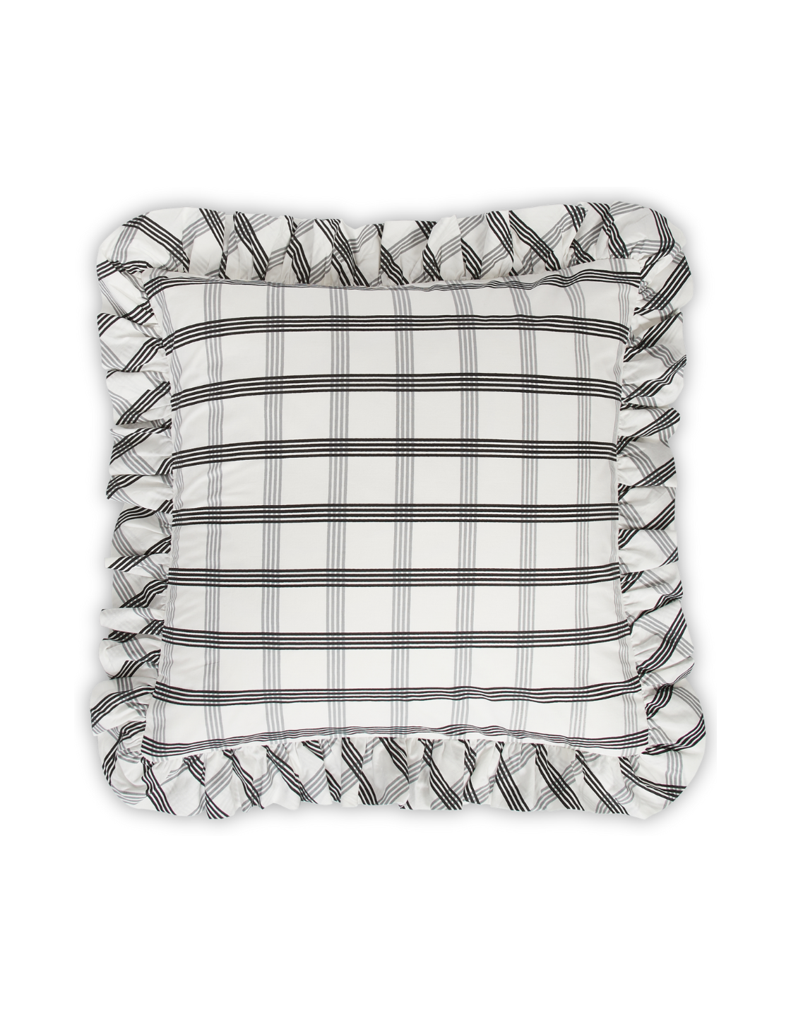 Gray Plaid Ruffled Pillow – The Six Bells
